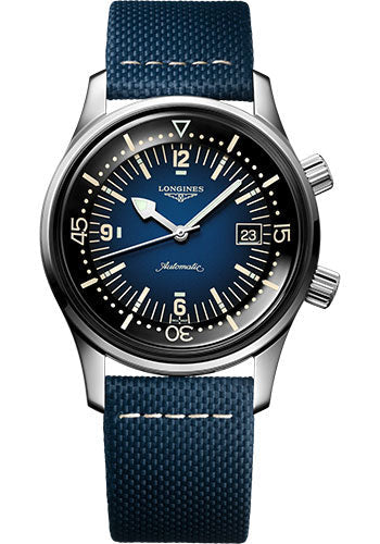 Longines Legend Diver Watch Automatic Watch - 42 mm Steel Case - Blue